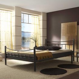 Pharao24.de Metallbett aus Eisen Schwarz