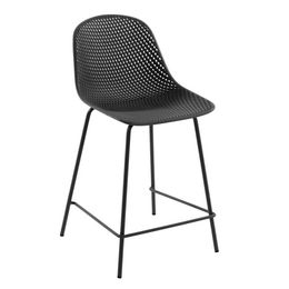 Pharao24.de Barstuhl Schwarz aus Kunststoff Metall (4er Set)