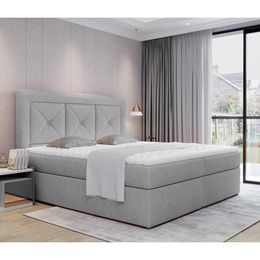 Pharao24.de Polsterbett Doppelbett mit Bezug aus Strukturstoff