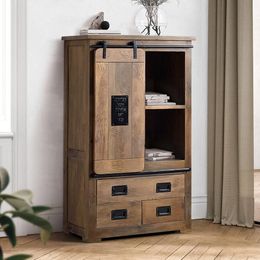 Pharao24.de Holzschrank Massiv Massivholzschrank aus Mangobaum Massivholz mit drei Schubladen