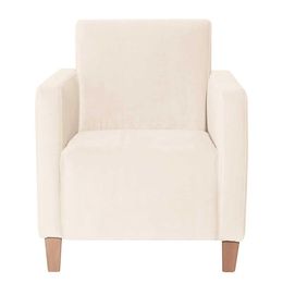 Pharao24.de Polstersessel Creme Samtvelour in modernem Design Made in Germany
