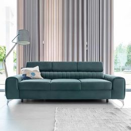 Pharao24.de Sofa Couch in Petrol aus Samt
