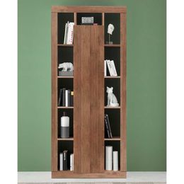 Pharao24.de Hochschrank für Bücher in Holzoptik Naturfarben 95 cm breit
