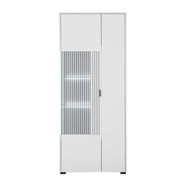 Pharao24.de Wohnzimmer Vitrinenschrank in Weiß Glastür