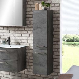 Pharao24.de Bad Hochschrank in Dunkelgrau 135 cm hoch