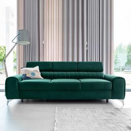 Pharao24.de Couch Sofabett mit Federkern und Armlehnen