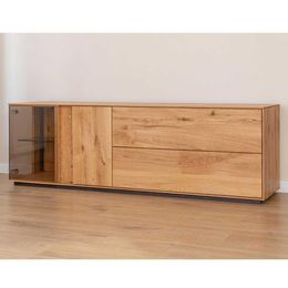 Pharao24.de Wildeiche TV Lowboard aus Massivholz 185 cm breit und 60 cm hoch