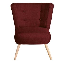 Pharao24.de Wohnzimmer Sessel Rot klein im Retrostil Made in Germany