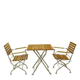 Pharao24.de Sitzgruppe Biergarten klappbar aus Robinie Stahl (dreiteilig)