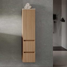 Pharao24.de Midischrank Bad Badschrank in Eiche hell mit Soft Close