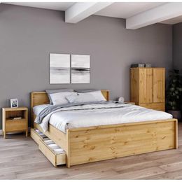 Pharao24.de Massivholz Bettgestell 83 cm Kopfteil modernem Design