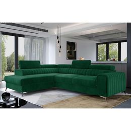 Pharao24.de Ecksofa Couch mit Schlaffunktion und Armlehne
