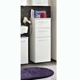 Pharao24.de Badschrank Badeschrank in Weiß mit Metallgriffen