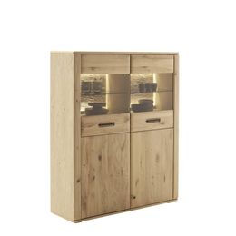 Pharao24.de Highboard Vitrine mit LED Beleuchtung und Glastüren