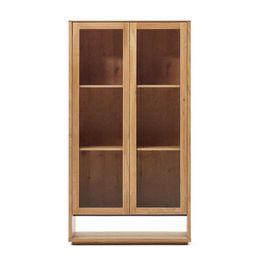 Pharao24.de Esszimmervitrinenschrank in Eiche Furnier Skandi Design