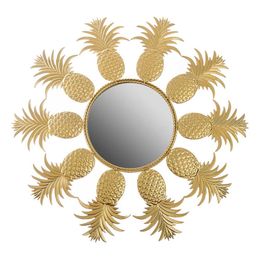 Pharao24.de Ananas Spiegel mit Metallrahmen Goldfarben