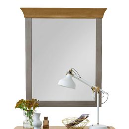 Pharao24.de Garderobenspiegel in Grau Kiefer Massivholz