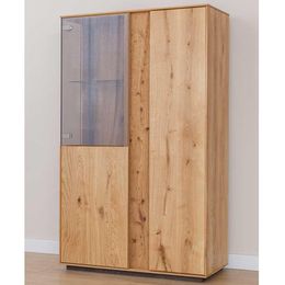 Pharao24.de Standvitrine Wildeiche modern mit LED Beleuchtung 85 cm breit
