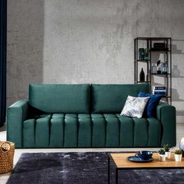 Pharao24.de Sofa Dreisitzer Sofa aus Samt mit Armlehnen