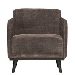 Pharao24.de Federkern Sessel in Taupe Rippen Strukturstoff