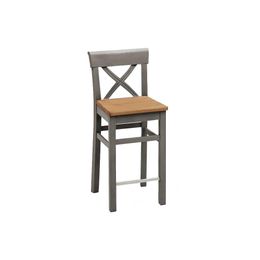 Pharao24.de Tresenstuhl in Grau Kiefer massiv Landhausstil