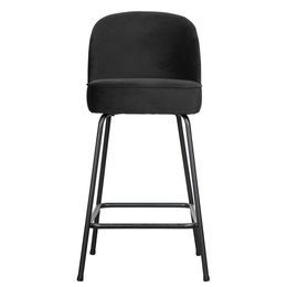 Pharao24.de Barhocker in Schwarz Samt Retro Design