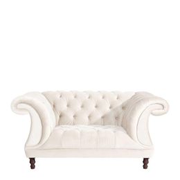 Pharao24.de XL Sessel Barockstil in Cremefarben Samtvelours Bezug