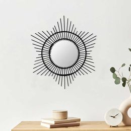Pharao24.de Wandspiegel aus Rattan Spiegelglas