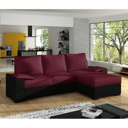 Pharao24.de Ecksofa Sofa aus Kunstleder und Stoff mit Armlehnen