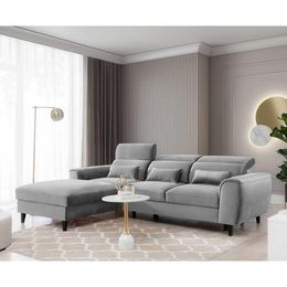 Pharao24.de Ecksofa Sofa mit Schlaffunktion und Armlehnen
