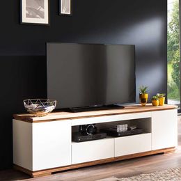 Pharao24.de Design TV Board in Weiß Asteiche Massivholz