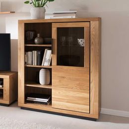 Pharao24.de Wohnzimmer Highboard in Wildeichefarben Schwarz