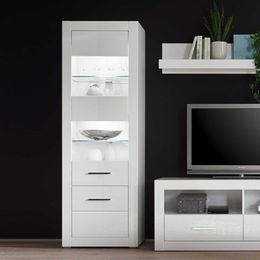 Pharao24.de Standvitrine in Weiß Hochglanz 65 cm breit