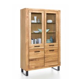 Pharao24.de Standvitrine aus Wildeiche teilmassiv 110 cm breit