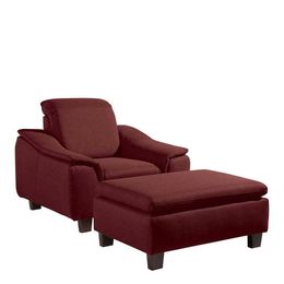 Pharao24.de Wohnzimmersessel Rot modern aus Flachgewebe Made in Germany