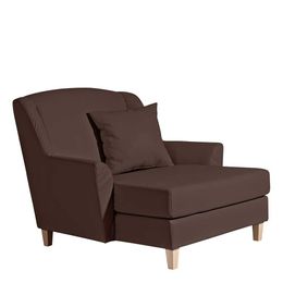 Pharao24.de Polstersessel XXL Braun im Landhausstil Kunstleder und Buche