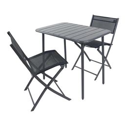 Pharao24.de Balkonmöbel Gartenmöbelset Stühle klappbar Metall pulverbeschichtet (dreiteilig)