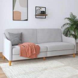Pharao24.de Hellgraue Schlafcouch in modernem Design Rücken Klappmechanik