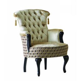 Pharao24.de Luxus Sessel in italienischem Design Dunkelbraun und Beige