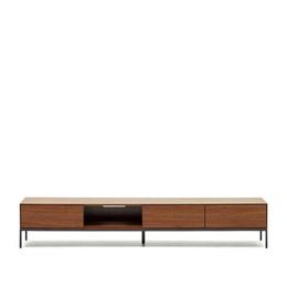 Pharao24.de TV Unterschrank Nussbaum mit Push to open Funktion 195 cm breit
