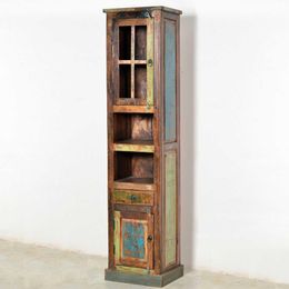 Pharao24.de Hochschrank aus Massivholz Recyclingholz
