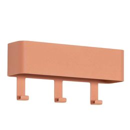 Pharao24.de Garderobenleiste Metall in Terracotta pulverbeschichtet 3 Kleiderhaken