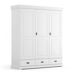 Pharao24.de Drehtürenschrank Holzkleiderschrank mit Drehtüren und Metallgriffen