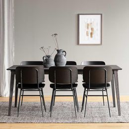 Pharao24.de Esszimmermöbelset im Skandi Design sechs Stühle (siebenteilig)