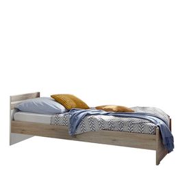 Pharao24.de Günstiges Jugendbett in Eiche San Remo und Weiß Made in Germany