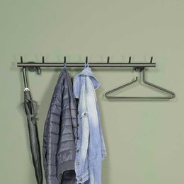 Pharao24.de Metallgarderobe in Schwarz 7 Kleiderhaken