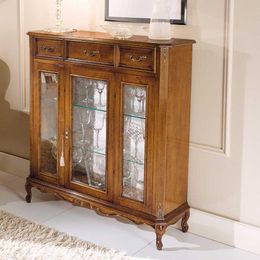 Pharao24.de Vitrine im italienischen Design Nussbaumfarben