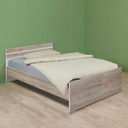 Pharao24.de Jugendzimmerbett Made in Germany Eiche San Remo und Weiß