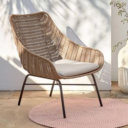 Pharao24.de Lounge Sessel für wettergeschützte Terrasse Beige (2er Set)