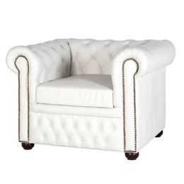 Pharao24.de Sessel Einzelsessel aus Echtleder im Chesterfield Look